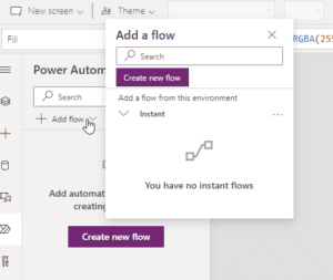 Using Canvas App Power Apps, Enable The Power Automate Pane.