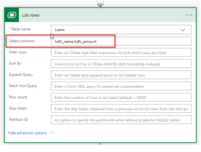 How To Select Limited Column In List Row Action Of Dataverse